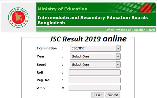 JSC Result 2019 Online Click Here www.eboardresults.com